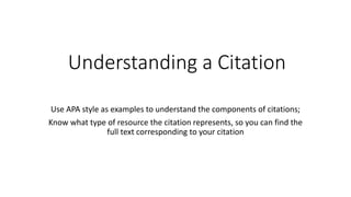 Understanding a citation | PPT