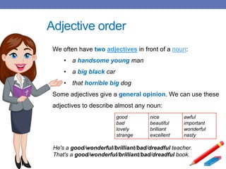 Understanding Adjectives- the ornament of English language | PPTX