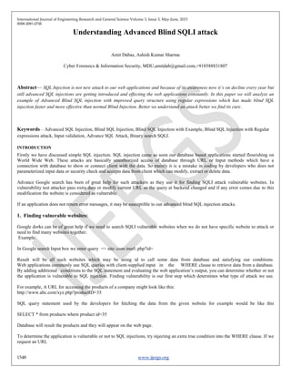 Understanding advanced blind sqli attack | PDF