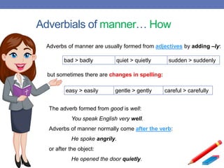 Understanding adverbs | PPTX