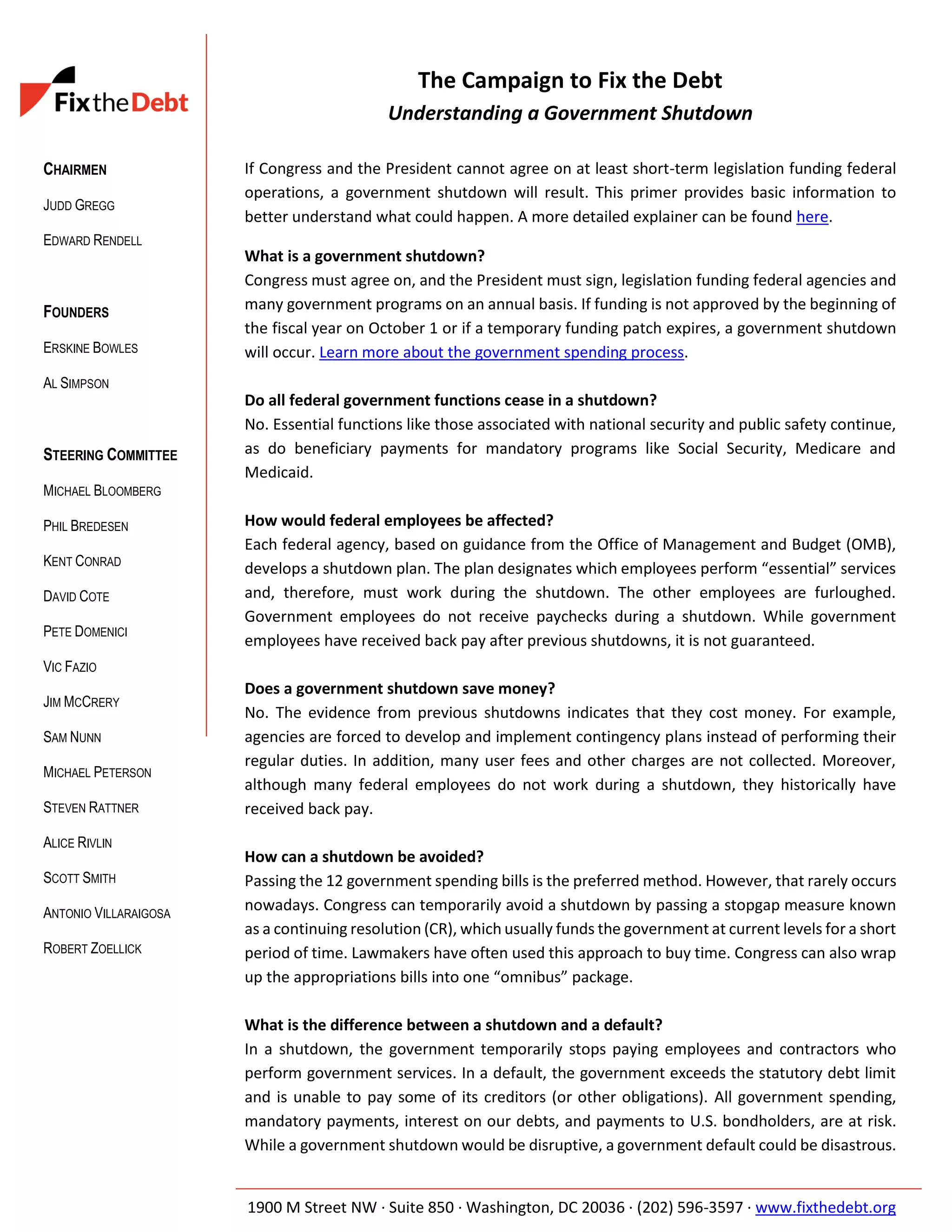 Understanding a Government Shutdown | PDF
