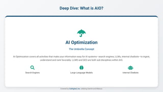Understanding AI Optimization AIO, LLMO, and GEO | PDF
