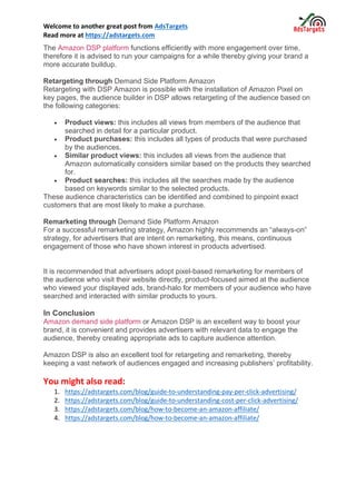 Understanding amazon demand side platform (dsp) | PDF