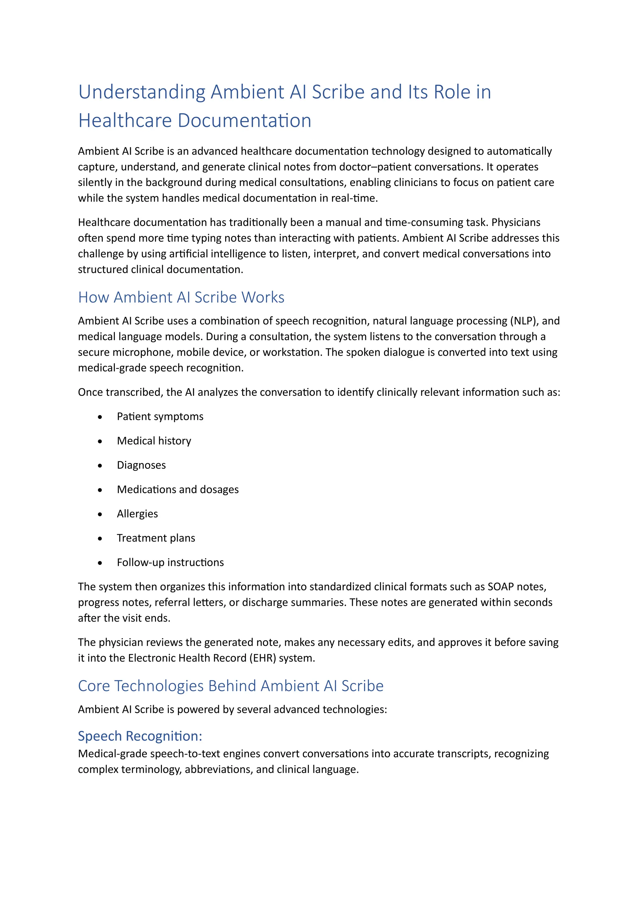 Understanding Ambient AI Scribe and Its Role in Healthcare ...