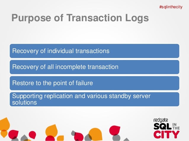 Understanding and controlling transaction logs