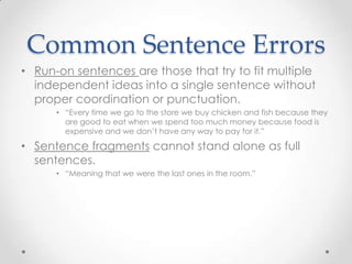 Understanding and Correcting Common Writing Errors Pt. I Grammar and ...