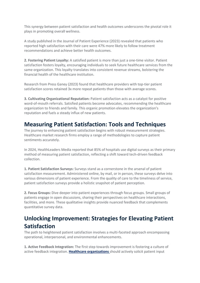 Understanding and Enhancing Patient Satisfaction | PDF