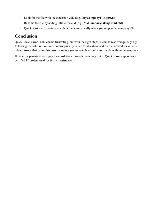 Fix QuickBooks Error H202: Resolve Multi-User Mode Issues | PDF Fix QuickBooks Error H202: Resolve Multi-User Mode Issues | PDF