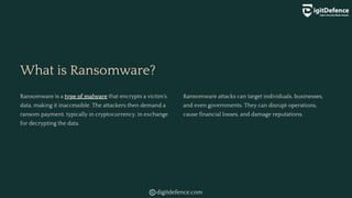 Understanding and Mitigating Ransomware Attacks | PPT