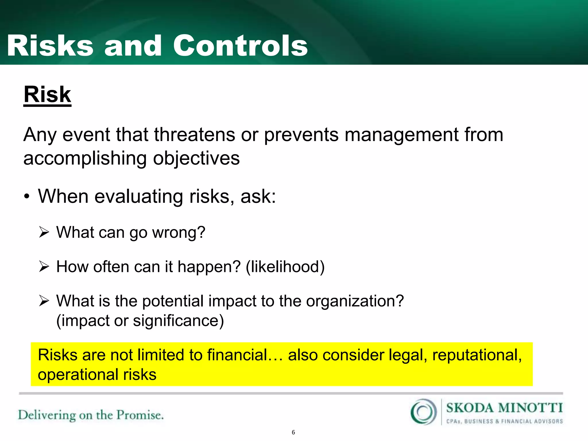 Understanding and Mitigating Risks to Your Company | PPTX