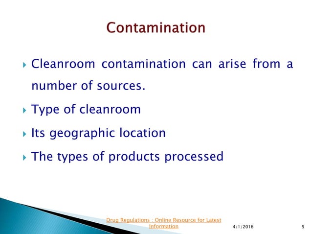 Understanding and Preventing Clean Room Contamination | PPTX