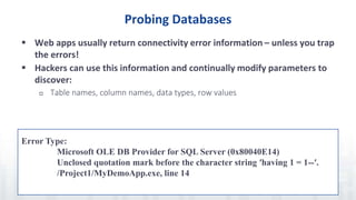 Understanding and preventing sql injection attacks | PPTX | Databases ...
