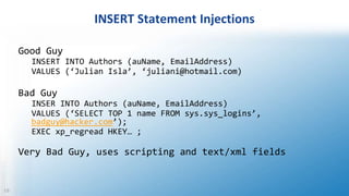 Understanding and preventing sql injection attacks | PPTX | Databases ...