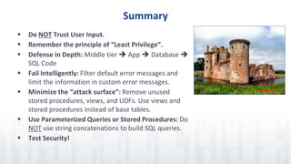 Understanding and preventing sql injection attacks | PPTX | Databases ...