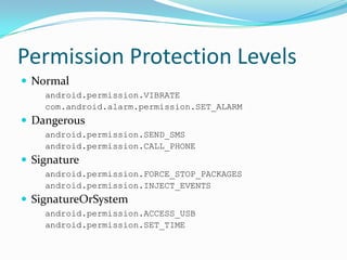 Understanding android security model | PPTX | Operating Systems ...