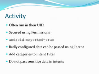 Understanding android security model | PPTX | Operating Systems ...