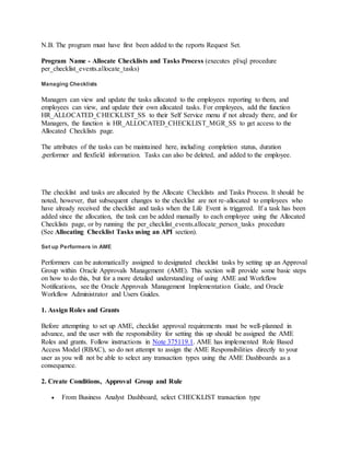 Understanding and using life event checklists in oracle hrms r12 | DOCX