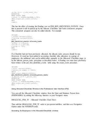 Understanding and using life event checklists in oracle hrms r12 | DOCX