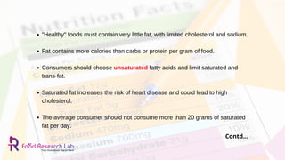 Understanding a nutritional facts label | PDF