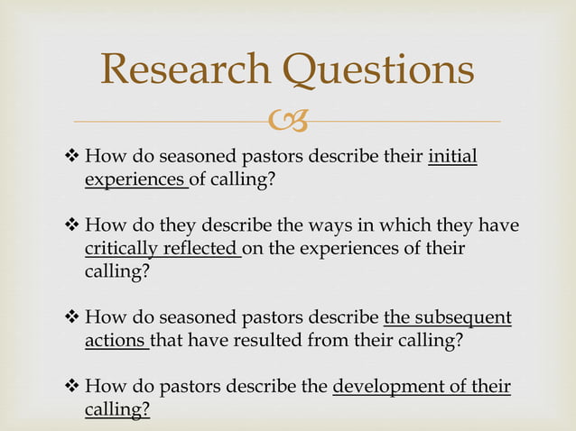 Understanding a pastor's calling | PPT