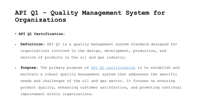 Understanding API Q1 and API Q2 Certifications | PPTX