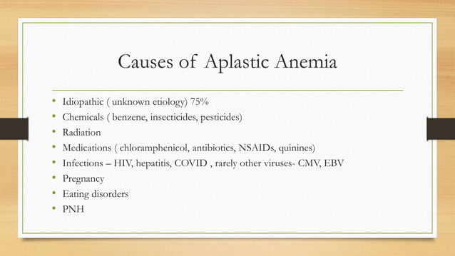 Understanding Aplastic Anemia medicine ppt | PPT
