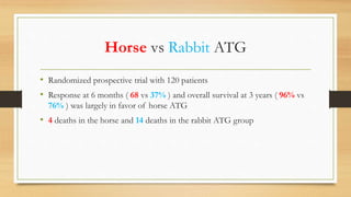 Understanding Aplastic Anemia medicine ppt | PPTX