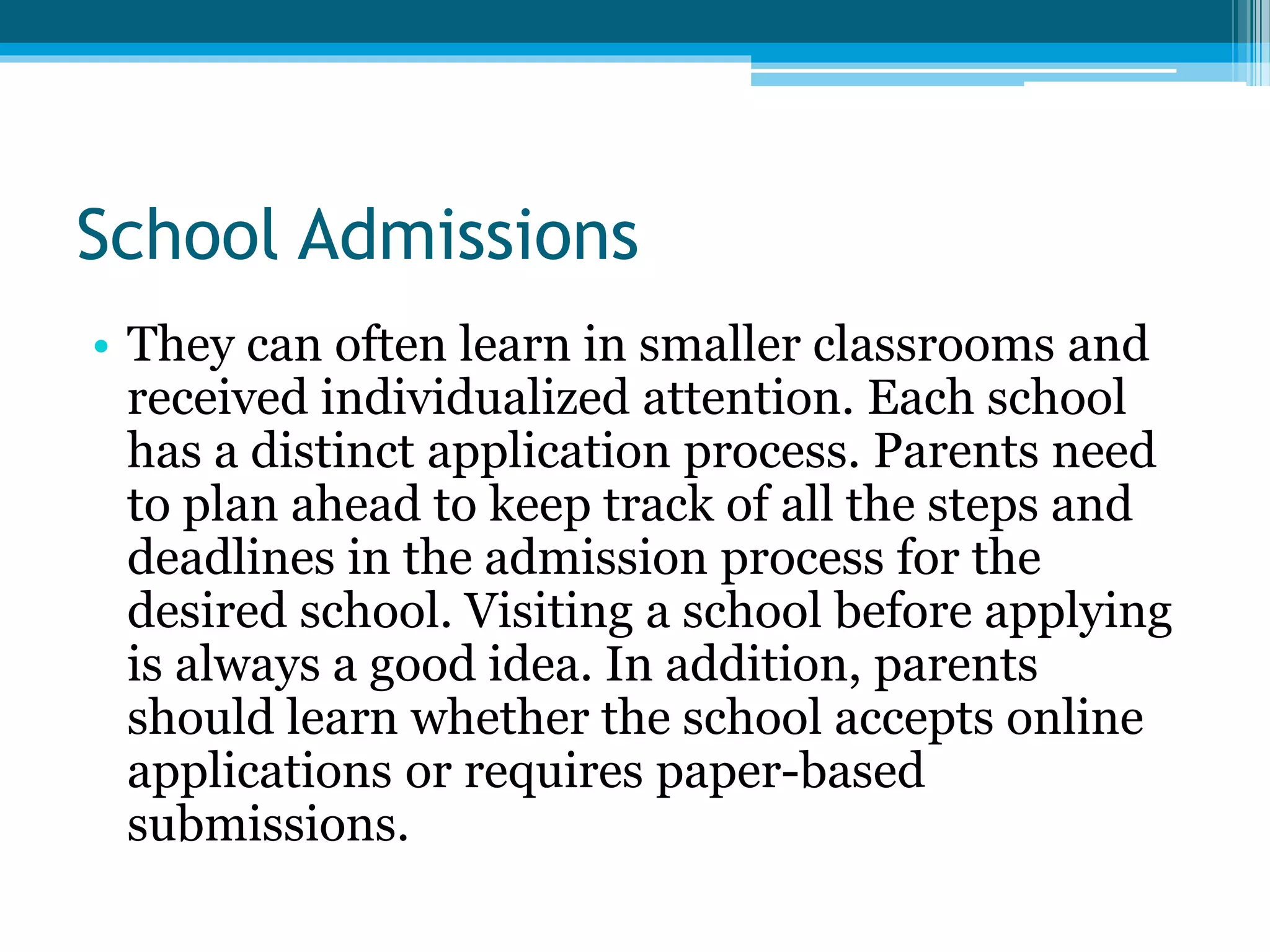 Understanding Application Process is Key to School Admissions | PPTX