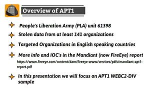 Understanding APT1 malware techniques using malware analysis and reverse engineering | PPT