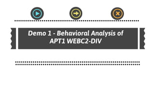 Understanding APT1 malware techniques using malware analysis and reverse engineering | PPT
