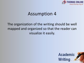 Understanding assumptions of academic writing | PPT