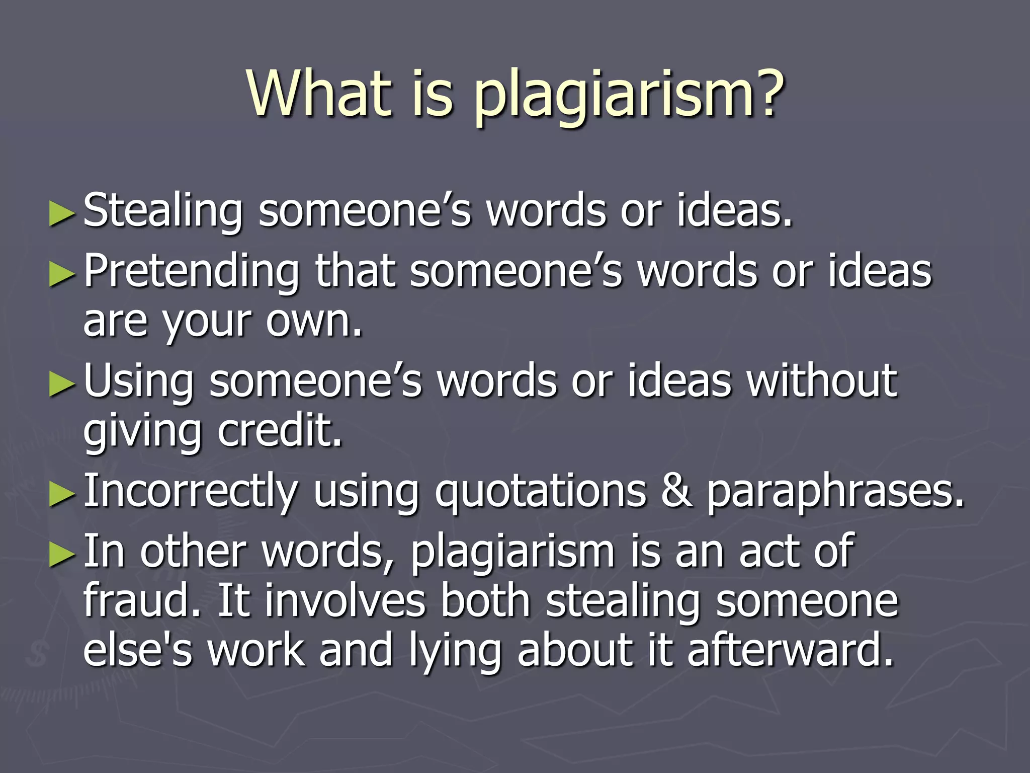 Understanding & avoiding_plagiarism | PPT