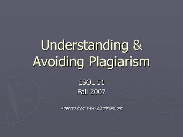 Understanding & avoiding_plagiarism | PPT