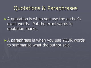 Understanding & avoiding_plagiarism | PPT