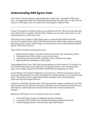 Understanding AWS Egress Costs With Cloudnito | PDF