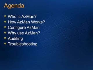 Understanding AzMan In Hyper-V | PPTX