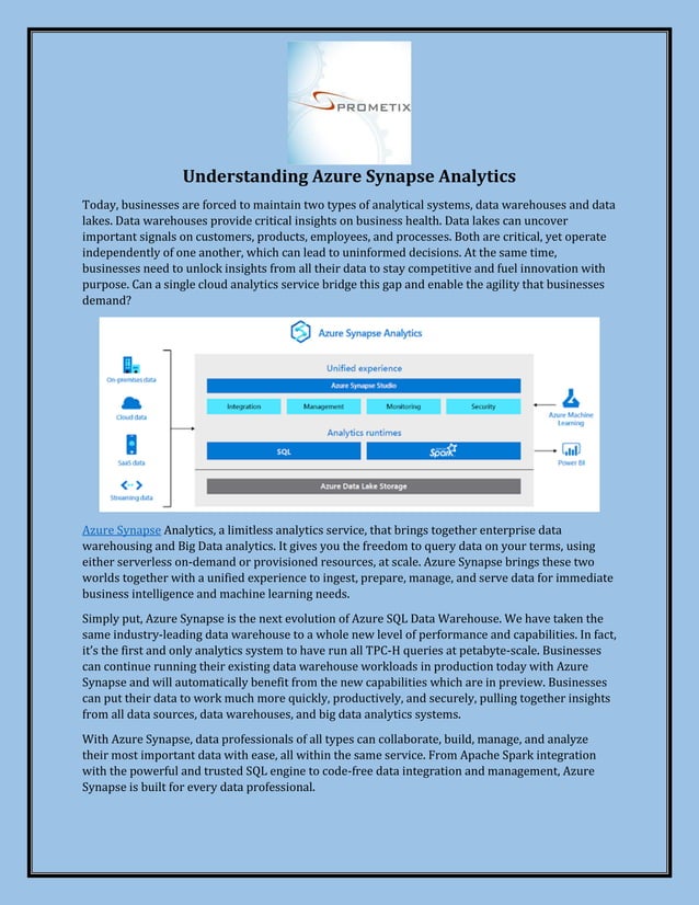Understanding Azure Synapse Analytics | PDF | Cloud Computing | Internet