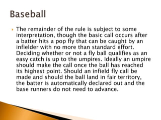 Understanding Baseball's Infield Fly Rule | PPTX