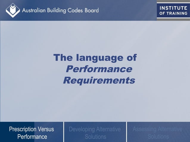 Module 2 - Understanding BCA's Performance Requirements | PPT