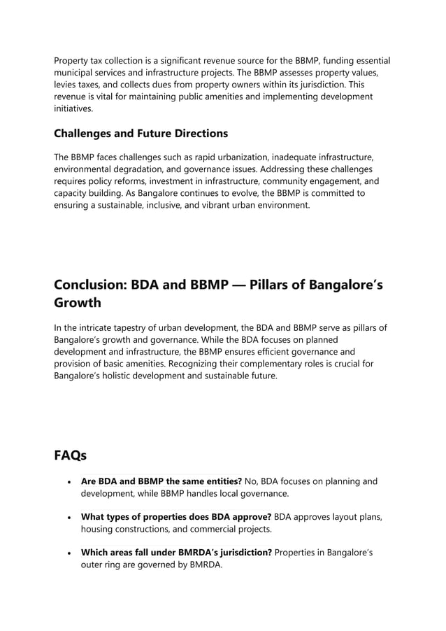 Understanding BDA and BBMP: Key Players in Bangalore’s Urban ...