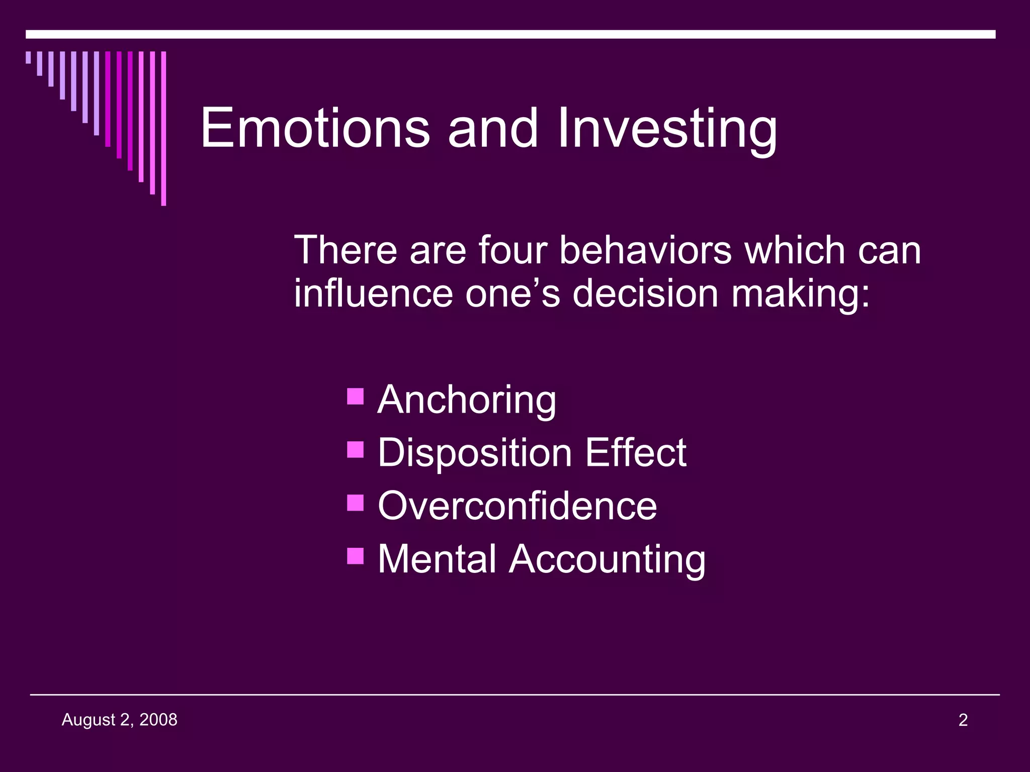 Understanding behavioral finance | PPT