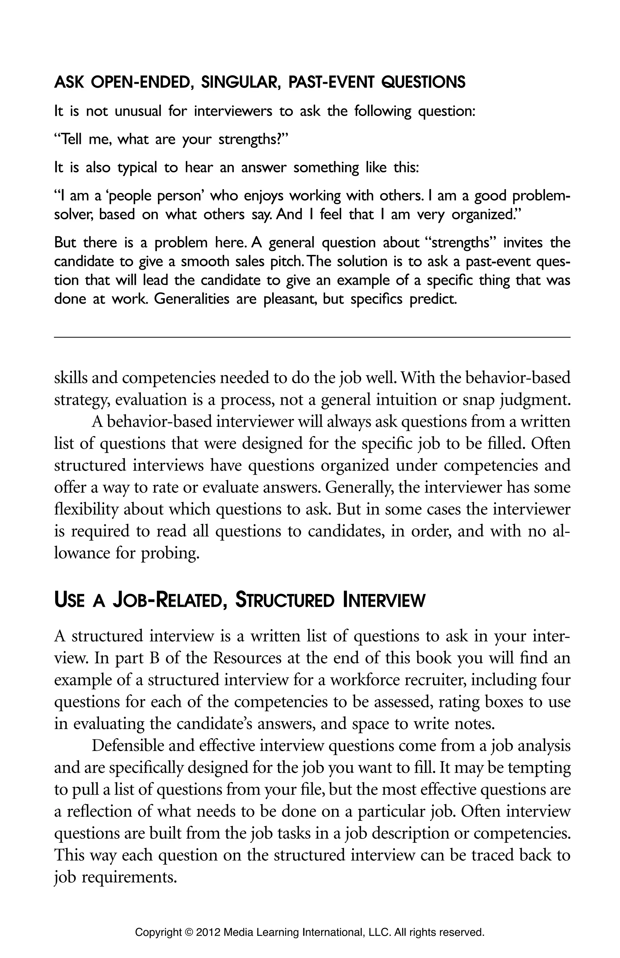 Understanding behavior-based interviewing by Paul C. Green, PhD | PDF