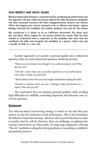 Understanding behavior-based interviewing by Paul C. Green, PhD | PDF