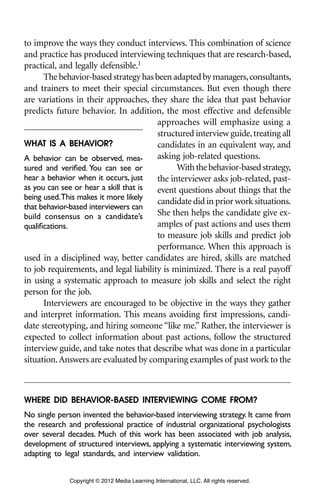Understanding behavior-based interviewing by Paul C. Green, PhD | PDF