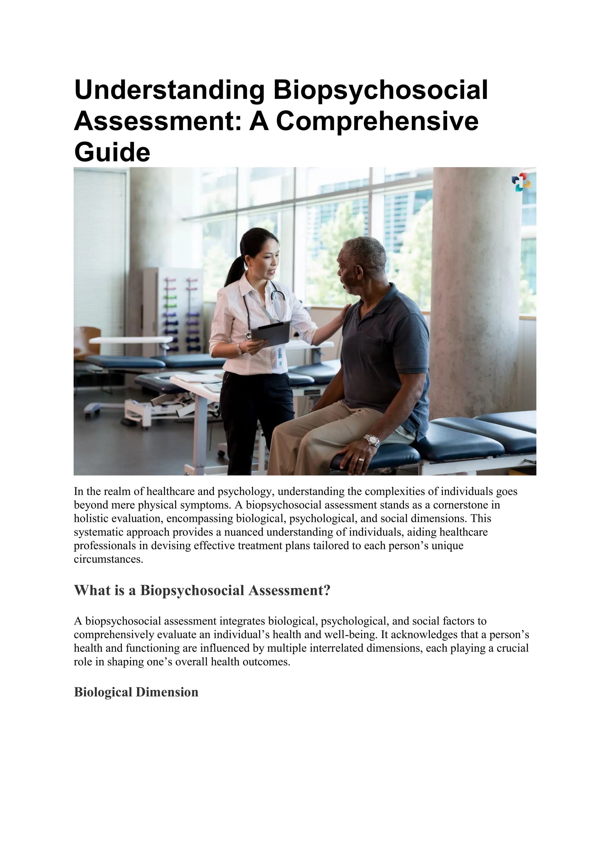 What is a Biopsychosocial Assessment? | The Lifesciences Magazine | PDF