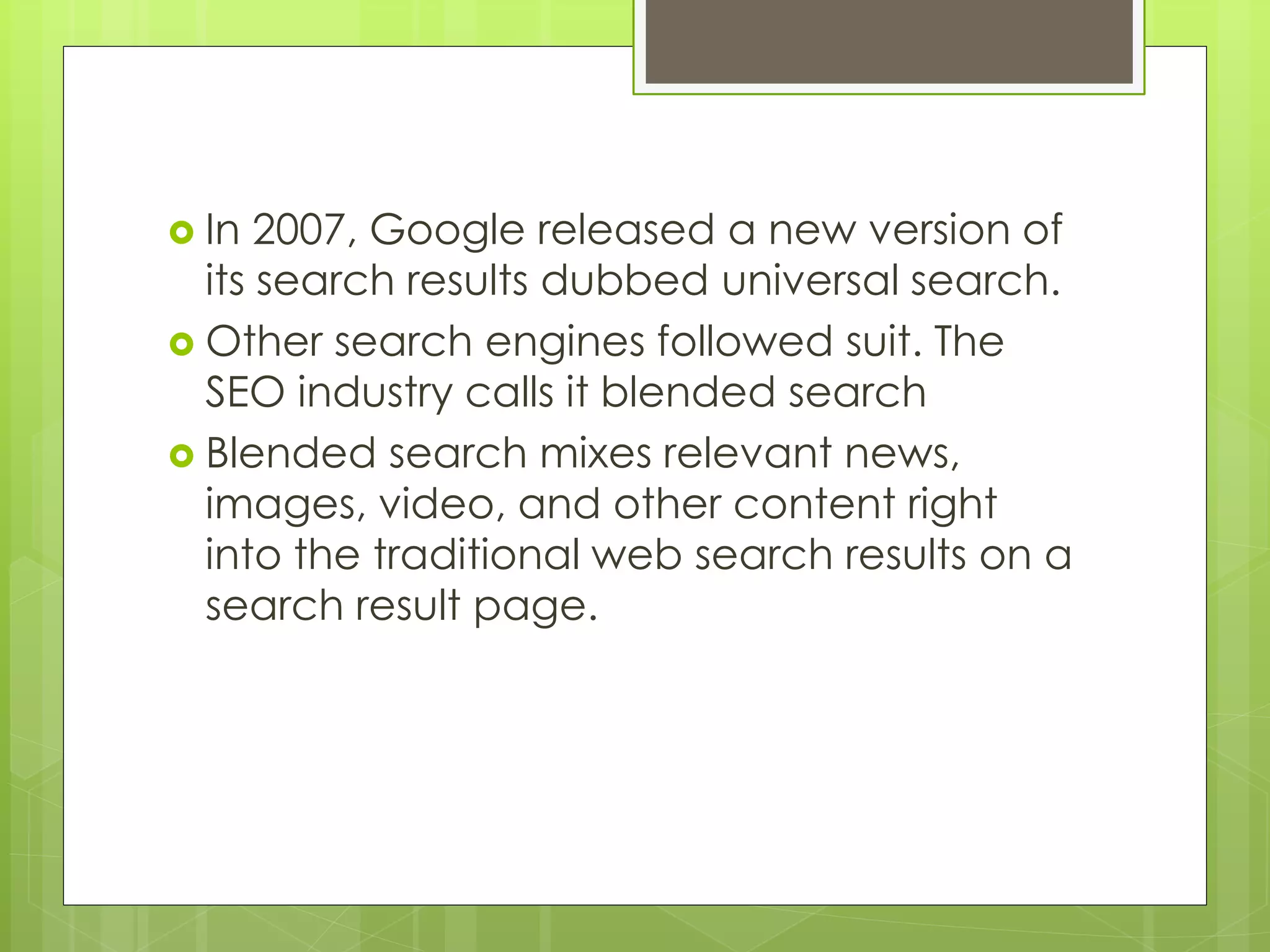Understanding blended search | PPT