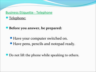 Understanding business etiquette | PPT | Email | Internet