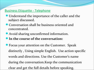 Understanding business etiquette | PPT | Email | Internet