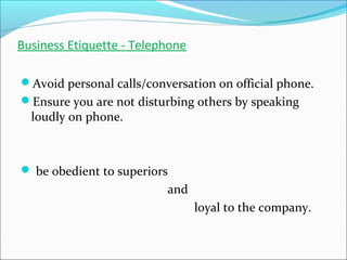 Understanding business etiquette | PPT