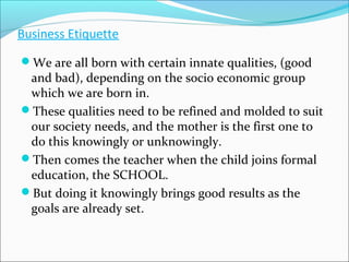 Understanding business etiquette | PPT